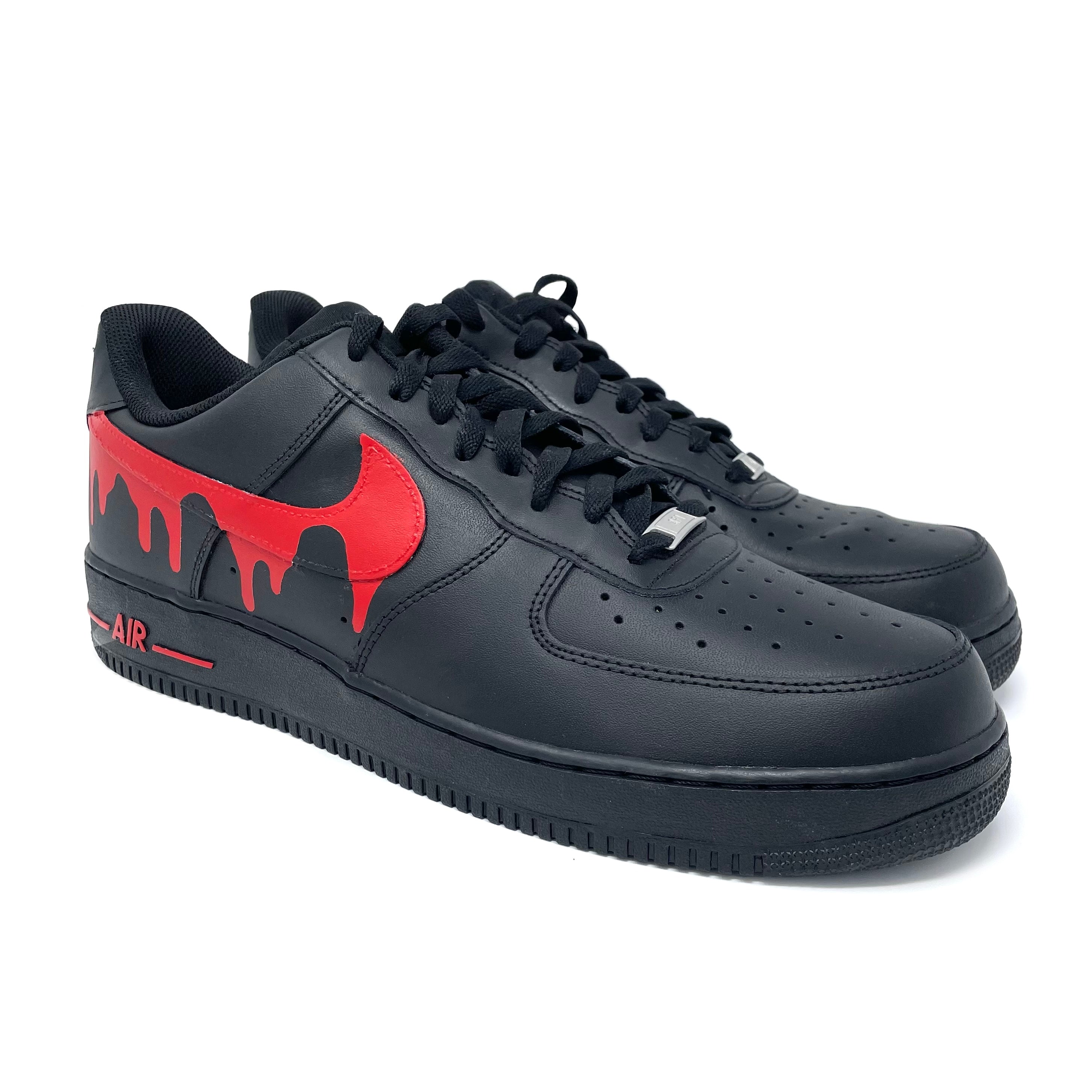 Red Drippy Swoosh Low Top Shoes – HotKokosArt